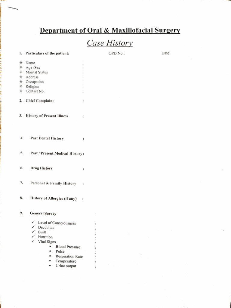 Case History OS | PDF