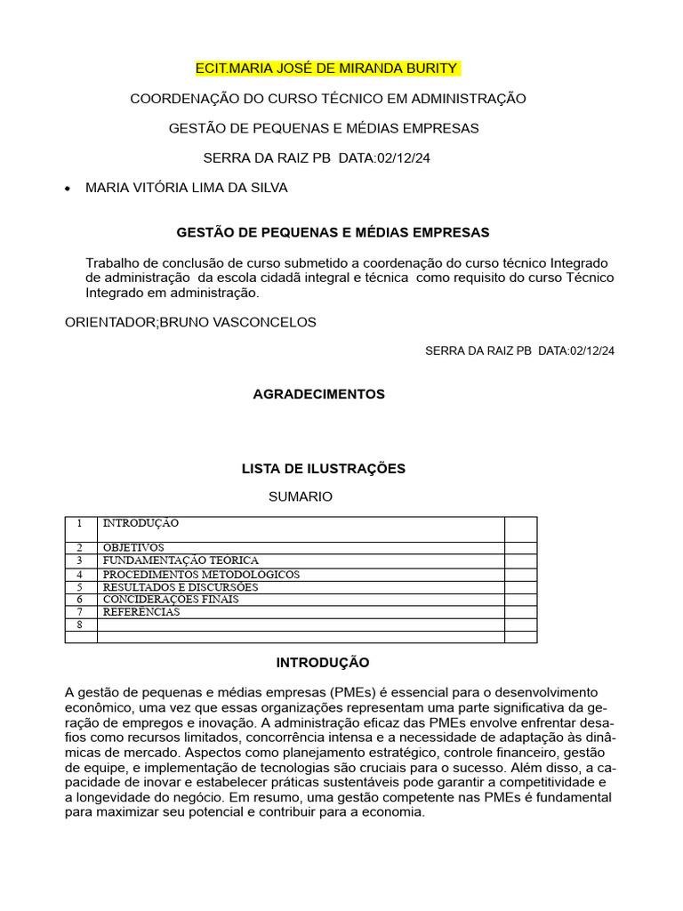 ECITMARIA JOSÉ DE MIRANDA BURITY - TMDX Maria Vitória | PDF