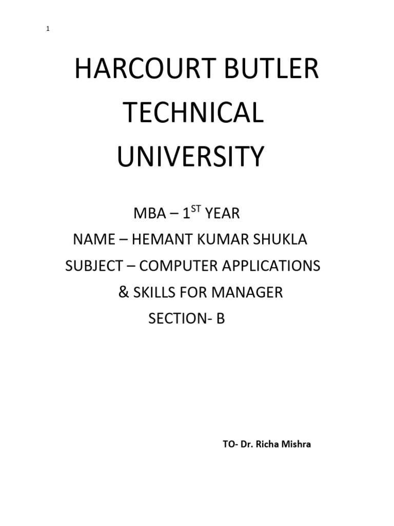 MBA Computer Applications Guide | PDF