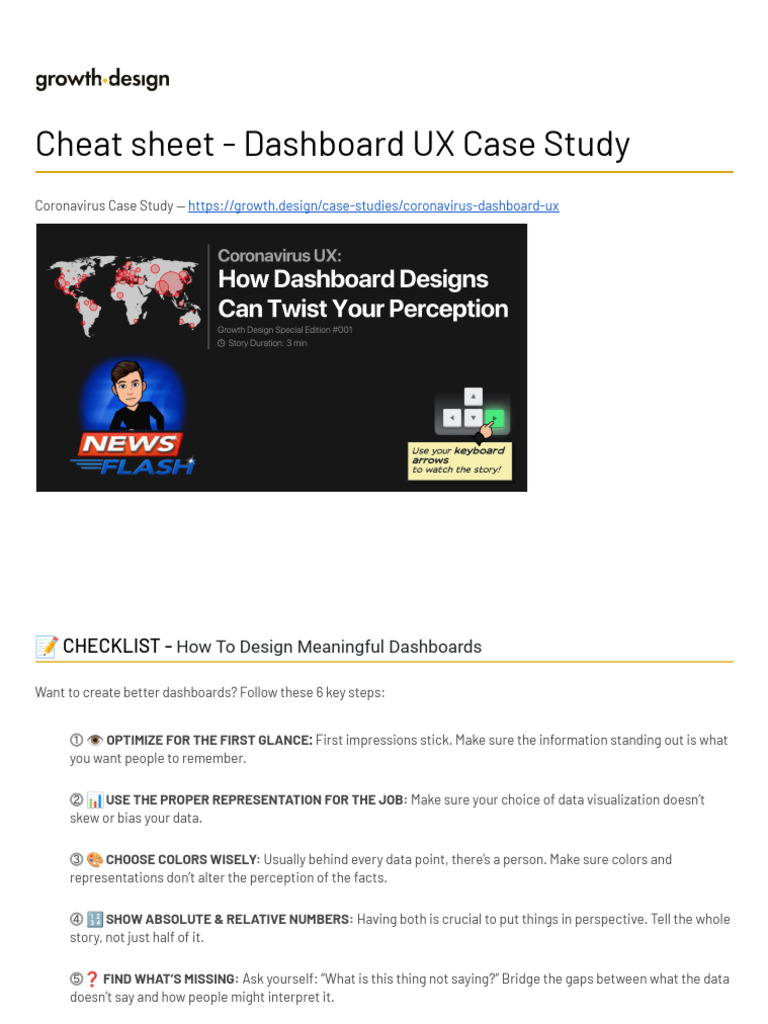 Dashboard Ux Cheat Sheet | PDF | Bias | Mental Processes