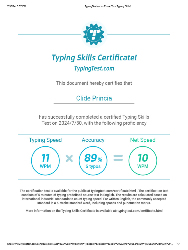 Prove Your Typing Skills! | PDF