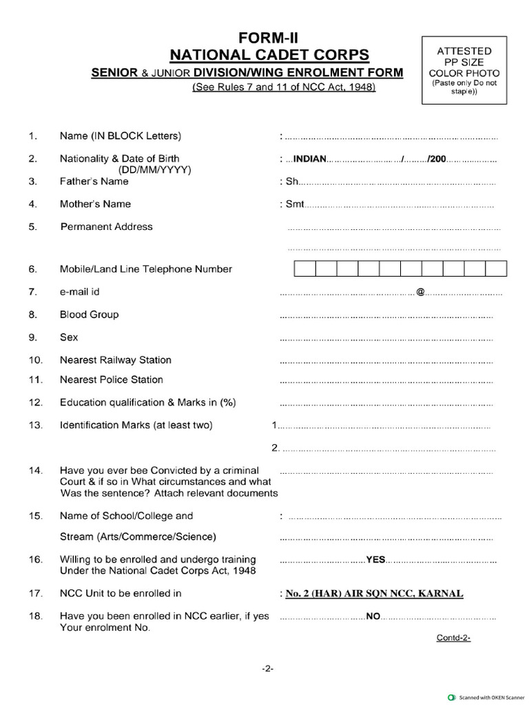Latest Enrollment Nomination Form DAV-1 | PDF