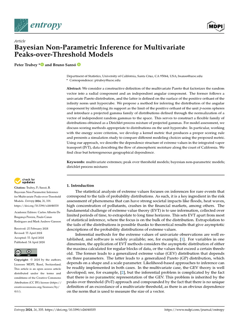 Bayesian Non-Parametric Inference For Multivariate | PDF | Probability Distribution ...