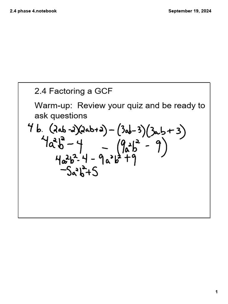 Factoring the Greatest Common Factor | PDF