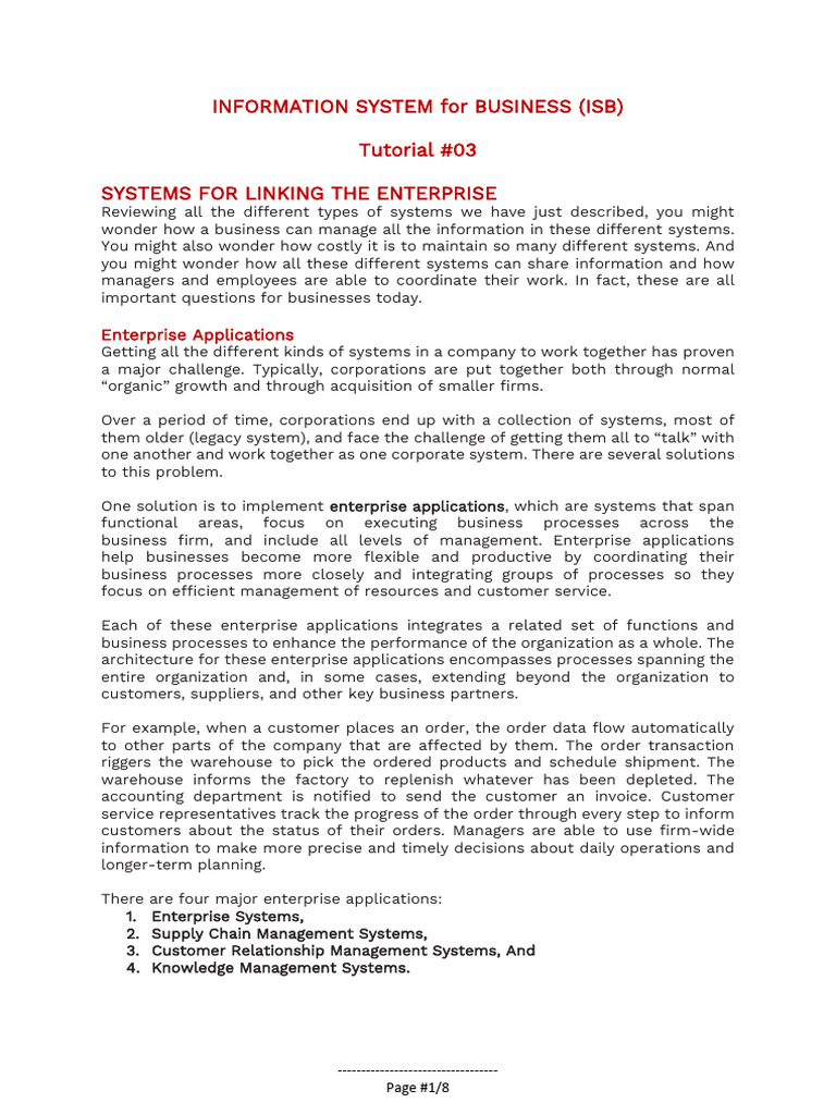 02 - Notes - Tutorial 03 - Shared | PDF | Enterprise Resource Planning ...