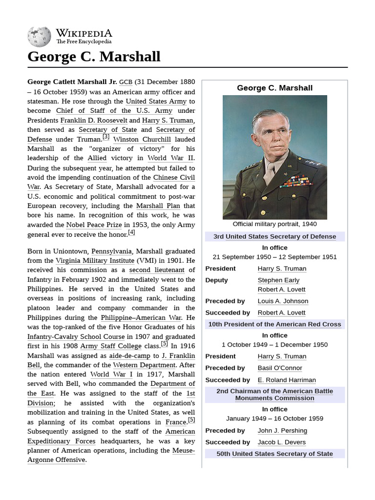 George C. Marshall | PDF | John J. Pershing | American Expeditionary Forces