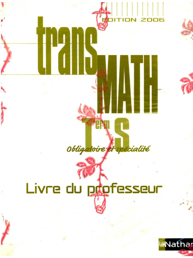 Tle C Transmath Livre Du Professeur | PDF