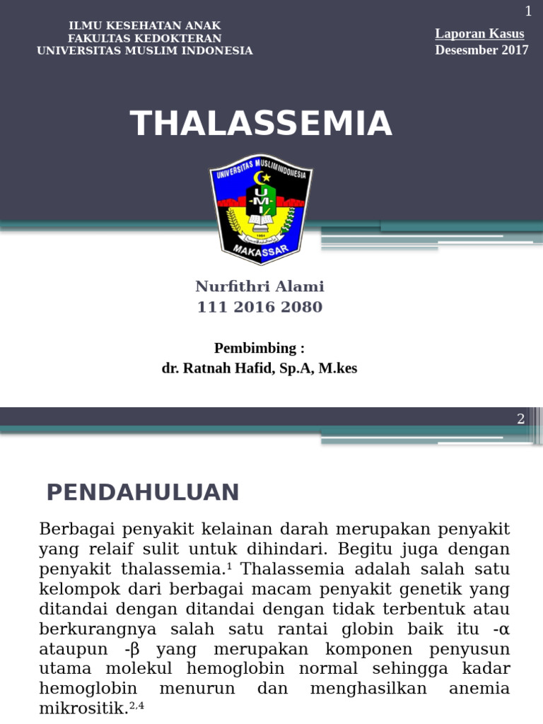 PPT Thalassemia | PDF