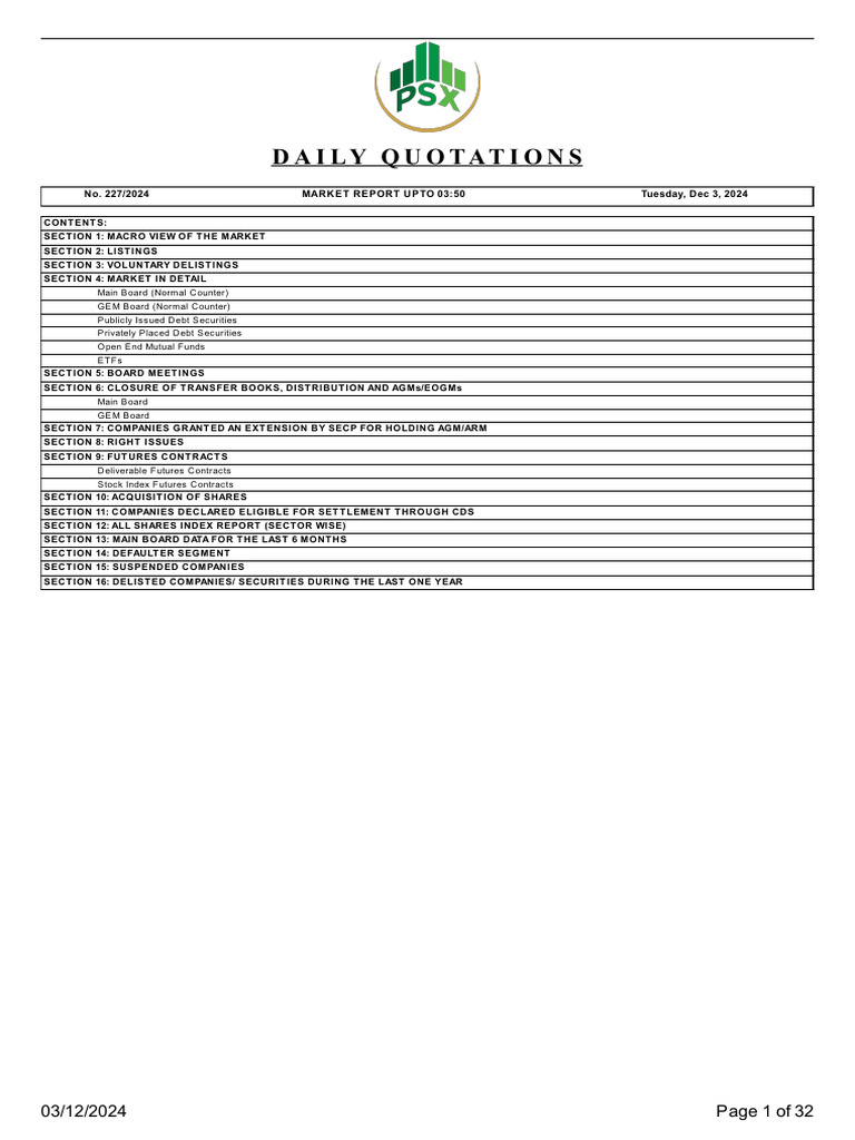 EMCO 562246 Market Overview Report | PDF | Investing | Financial Markets