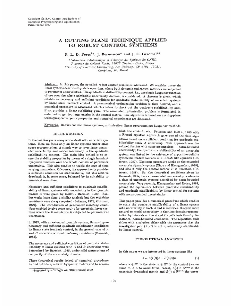 A-Cutting-Plane-Technique-Applied-to-Robust-Control_1989_IFAC-Proceedings-Vo | PDF | Matrix ...