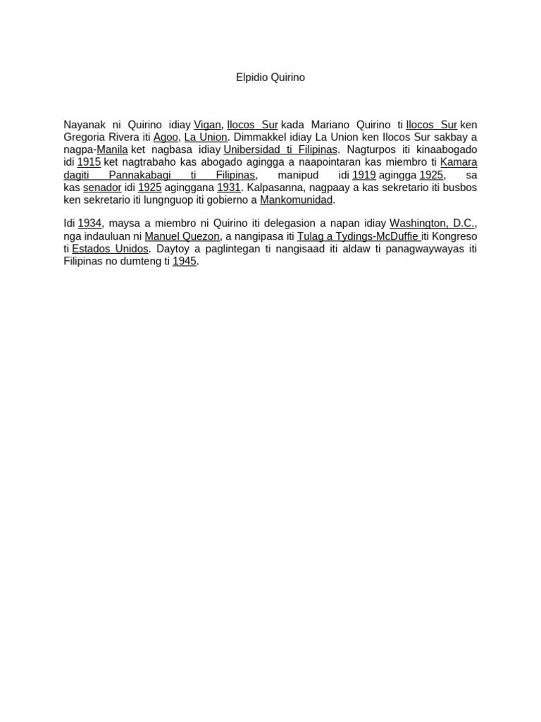 Elpidio Quirino | PDF