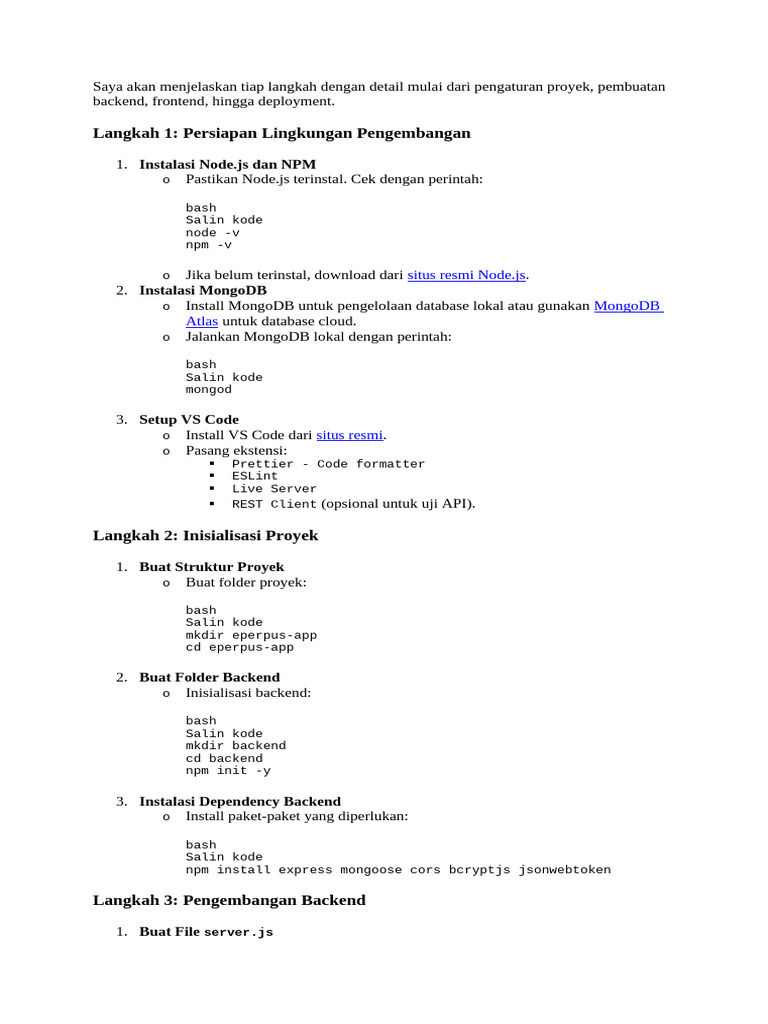 Langkah-Langkah Built in Aplikasi Eperpus | PDF | Java Script | Software