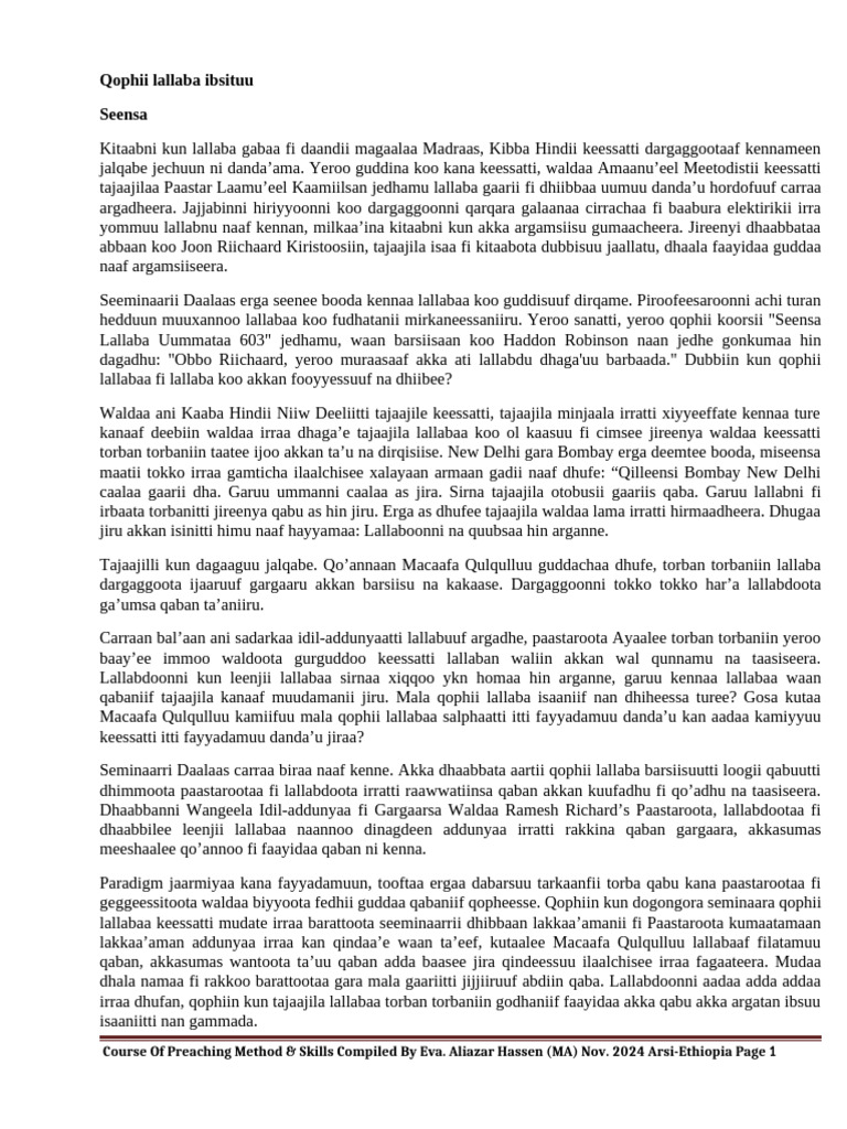 Qophii Lallaba Ibsituu | PDF