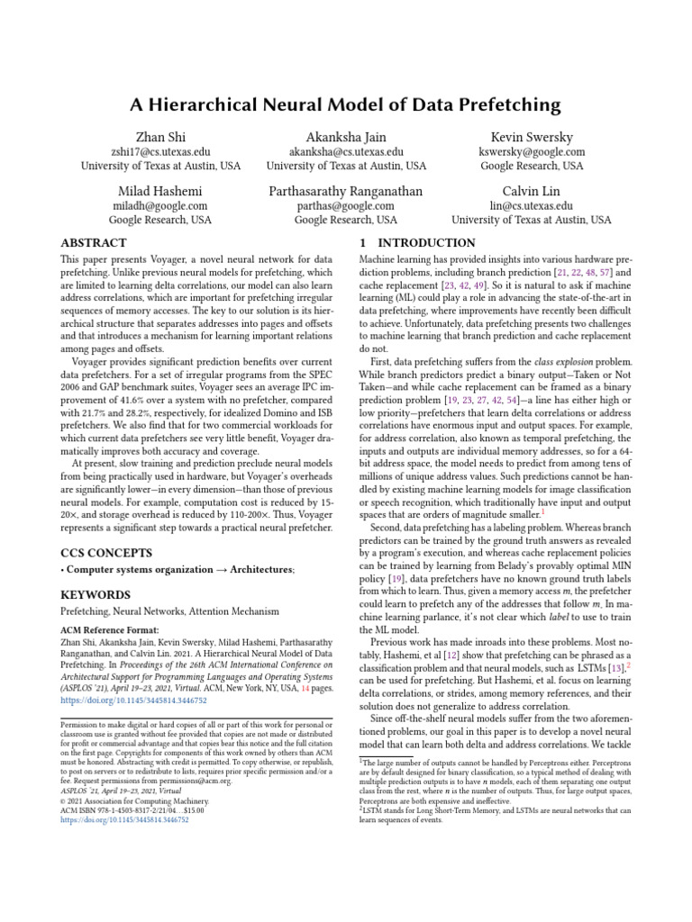 A Hierarchical Neural Model of Data Prefetching | PDF | Artificial ... A Hierarchical Neural Model of Data Prefetching | PDF | Artificial ...