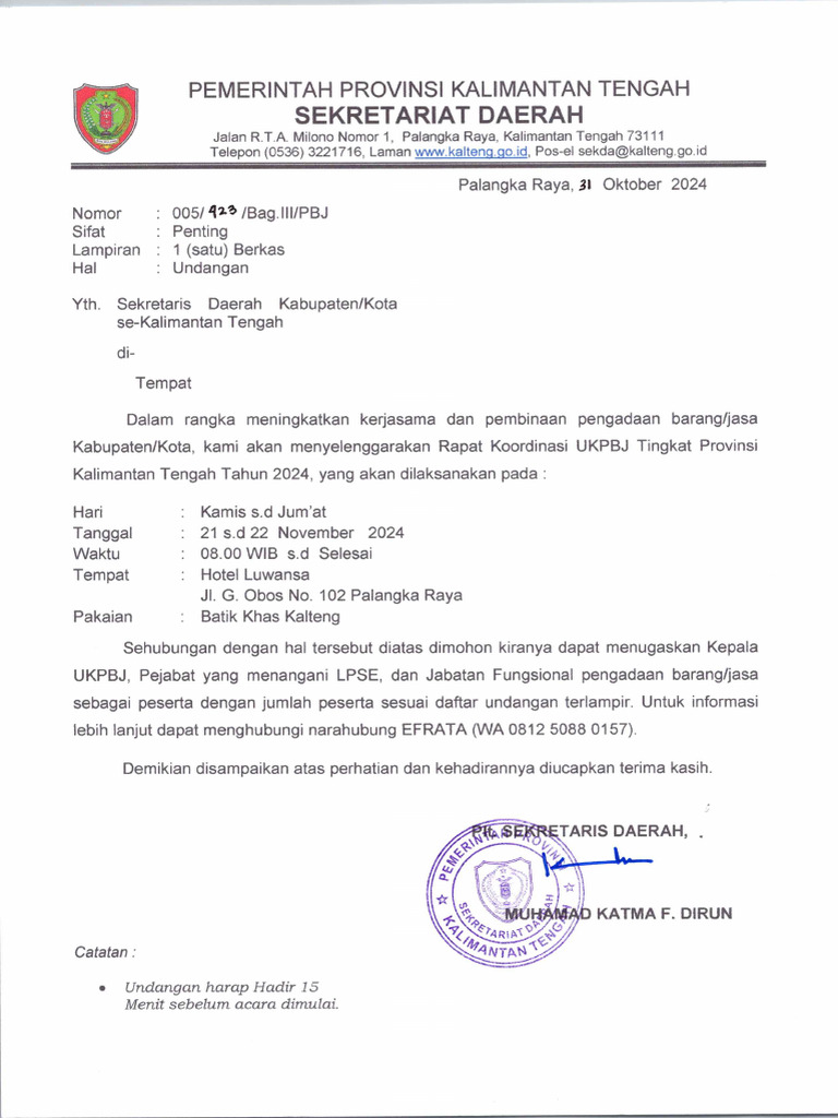 Undangan Rakor | PDF