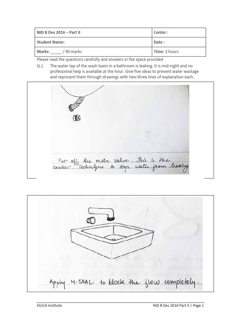 Nid Ug Part B Sample Paper 2016 | PDF