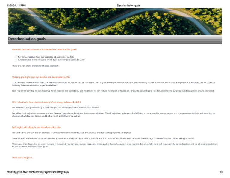Decarbonisation goals | PDF