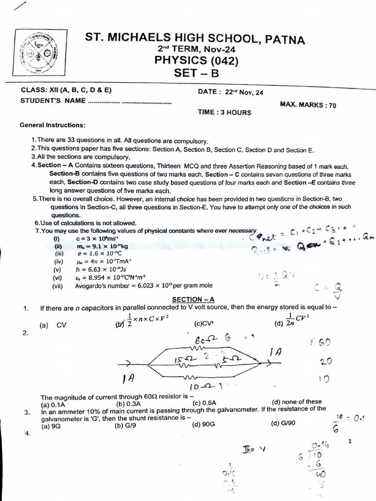 Phy 12 Set B | PDF | Electron | Magnetism