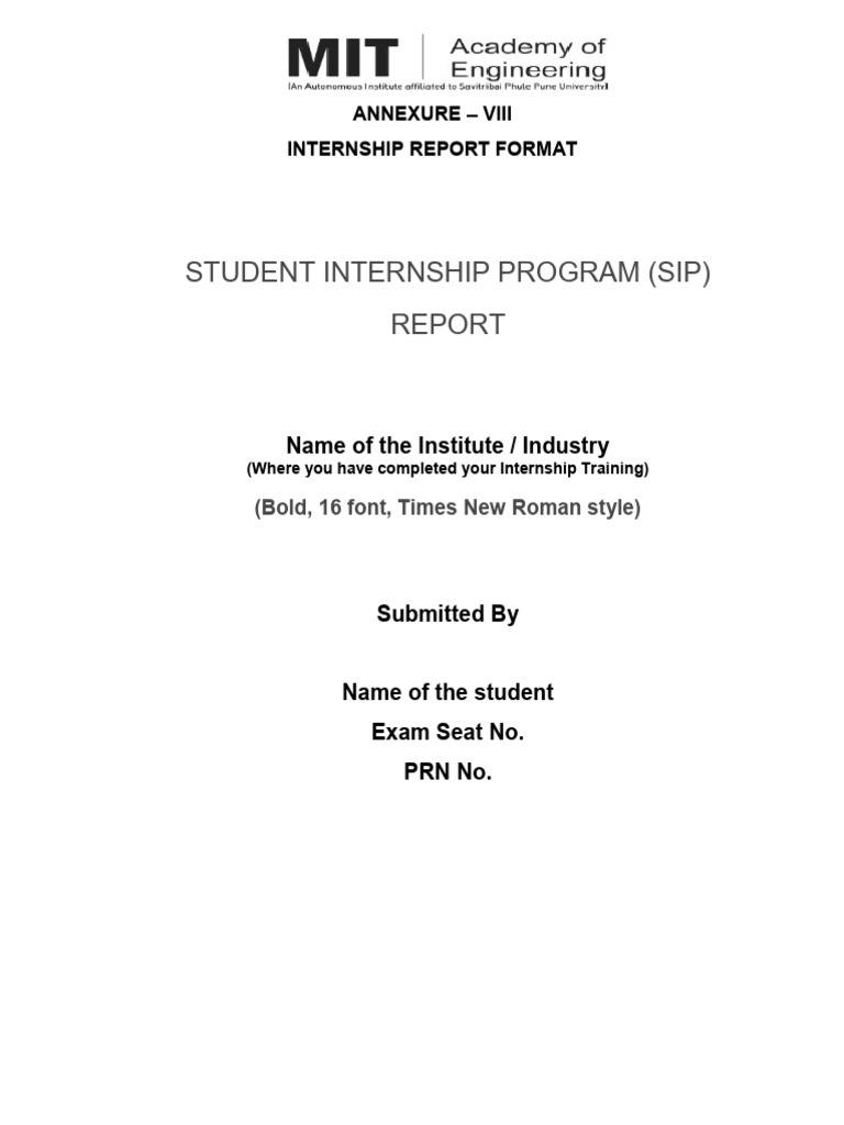Internship Report Template | PDF | Knowledge | Internship
