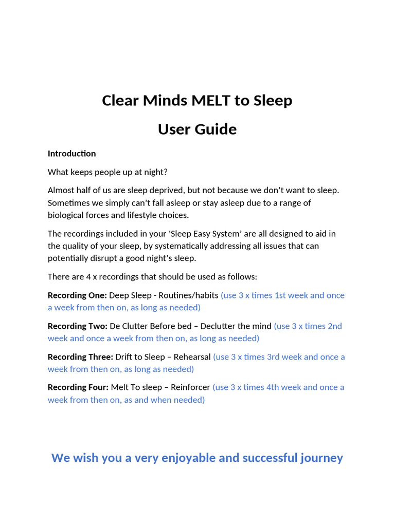 To+Sleep+Instructions+Guide+ 2 | PDF