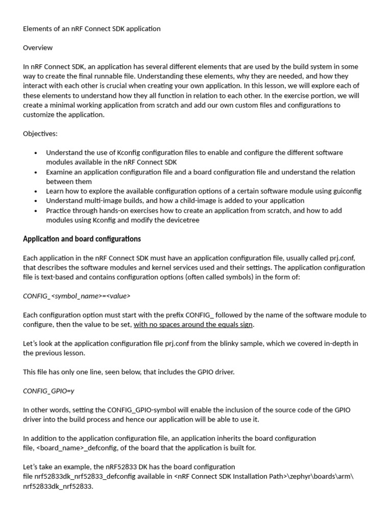 Elements of An NRF Connect SDK Application | PDF | Menu (Computing) | Graphical User Interfaces
