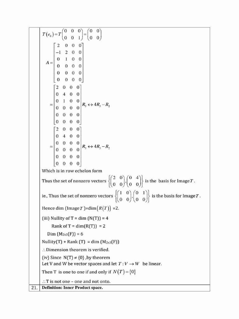 Ma3355 - Unit 5 - Linear Transformation and Inner Product Spaces | PDF