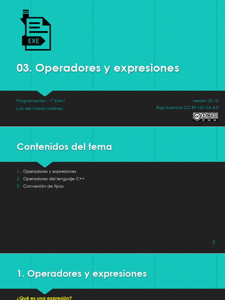 Tema03-Operadores_expresiones | PDF | C ++ | Ciencias de la Computación