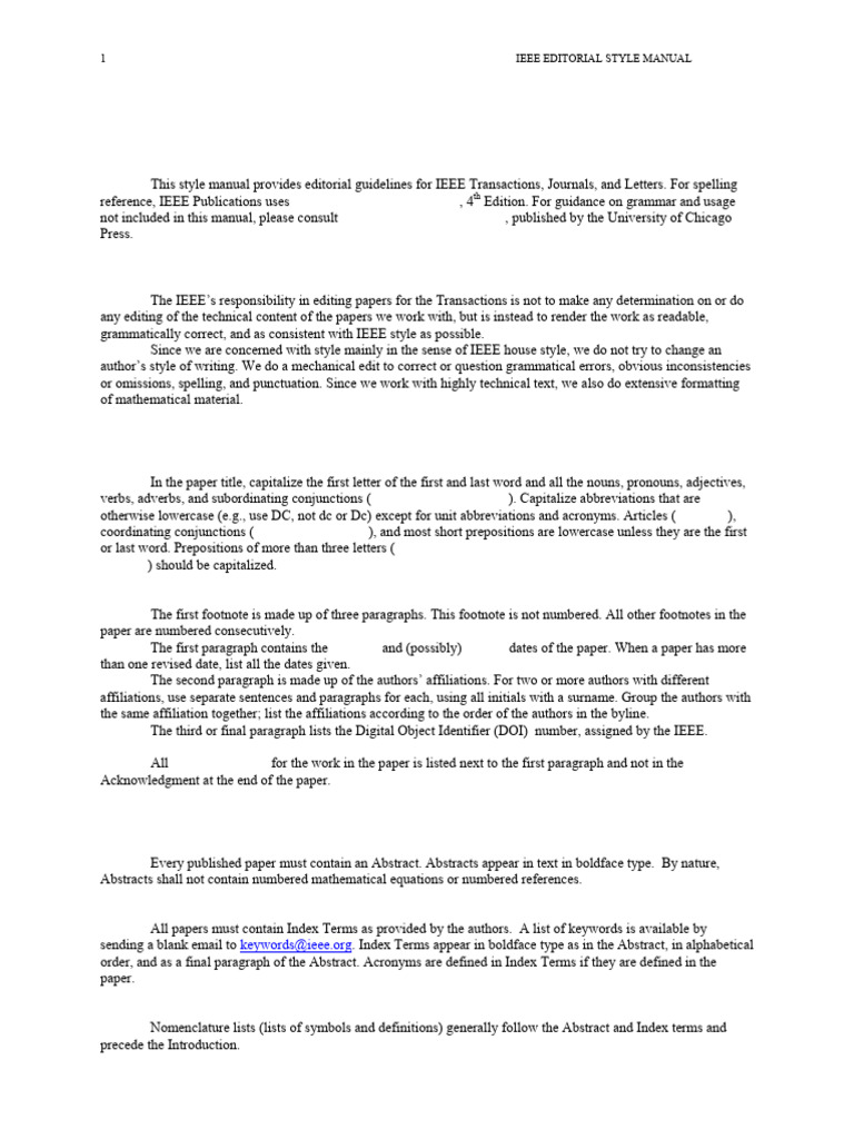 IEEE Editorial Style Guidelines | PDF | Comma | Adverb