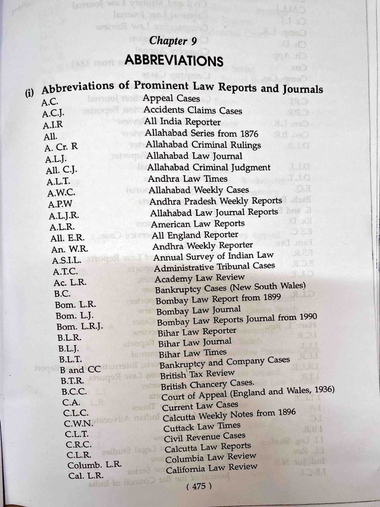 Legal Abbreviations | PDF