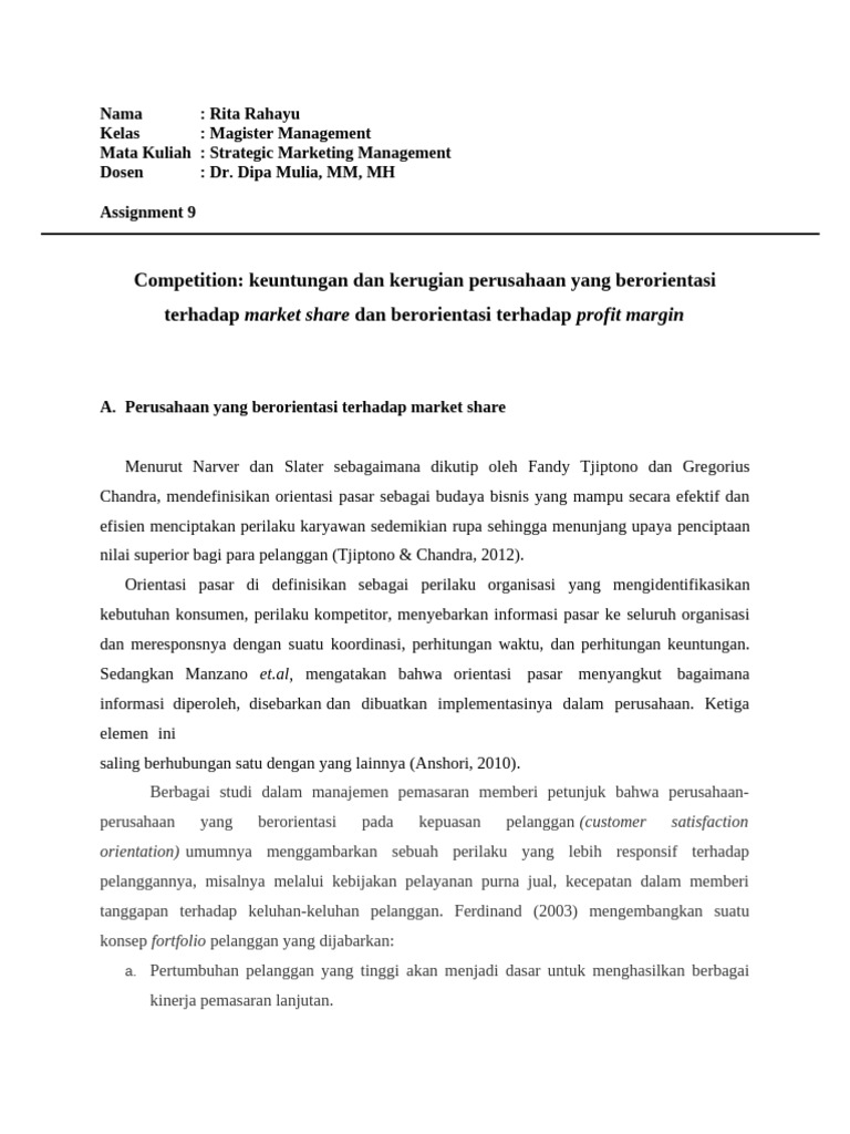 Strategi Orientasi Pasar vs Laba | PDF