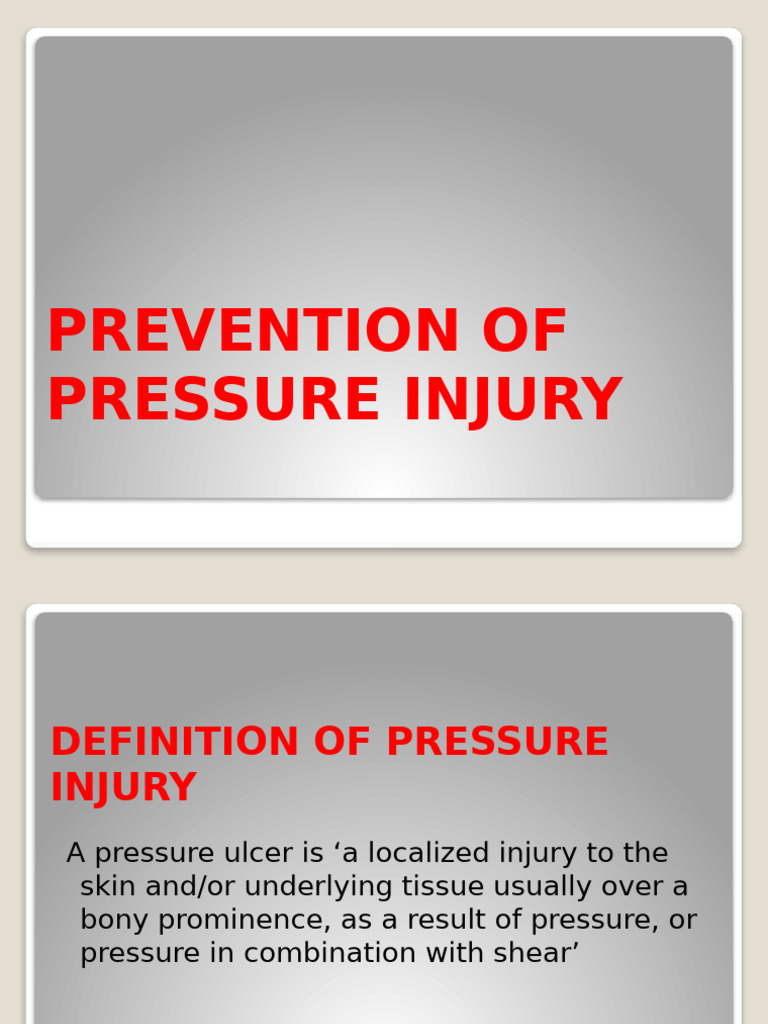 Prevention of Pressure Injury | PDF | Skin | Wound