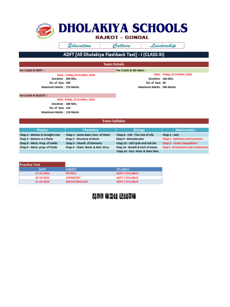 Adft-I (For Class Xi) - Edited - Dis | PDF