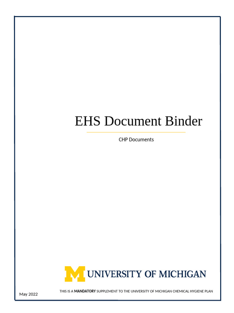 EHS-Document-Binder | PDF | Laboratories | Personal Protective Equipment