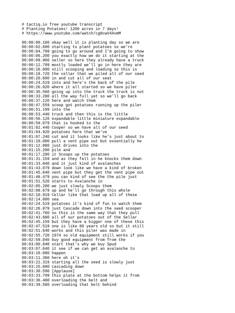 Tactiq Free Transcript cg8cwV44vmM | PDF | Tractor | Land Vehicles