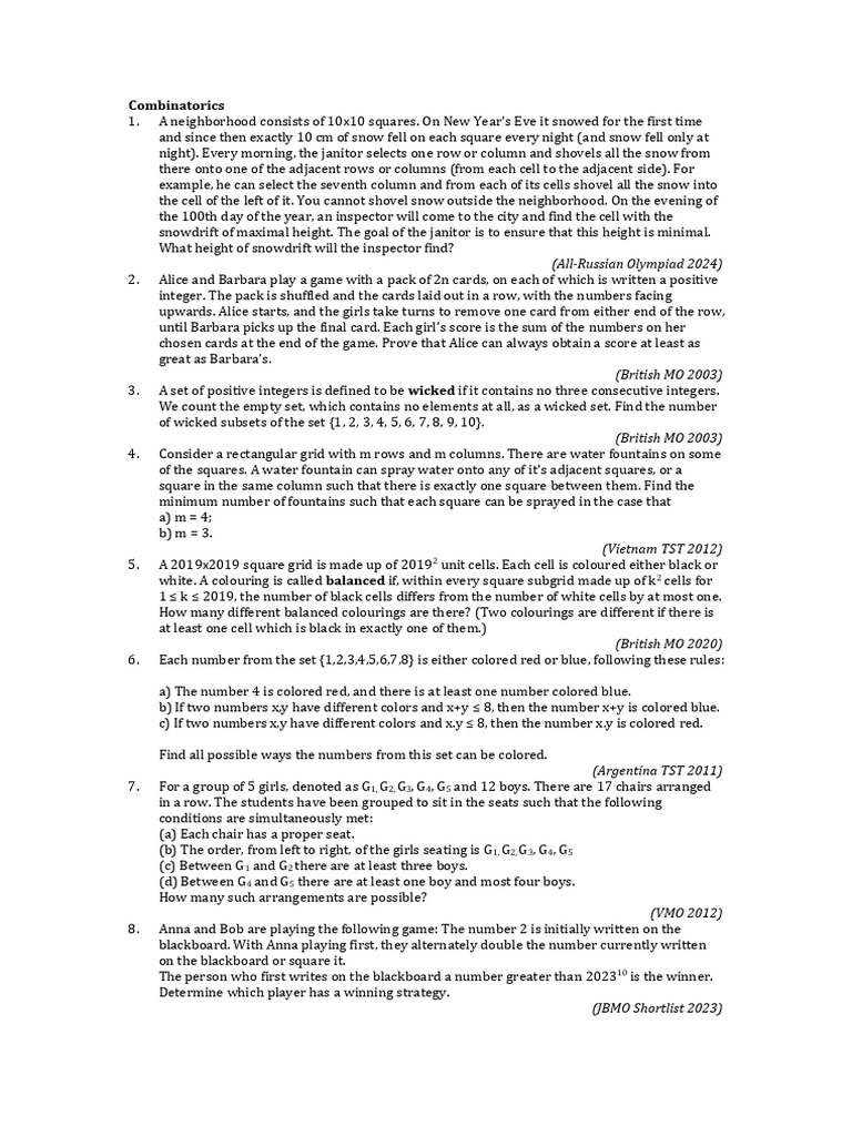 Combinatorics | PDF | Mathematics | Mathematical Concepts Combinatorics | PDF | Mathematics | Mathematical Concepts