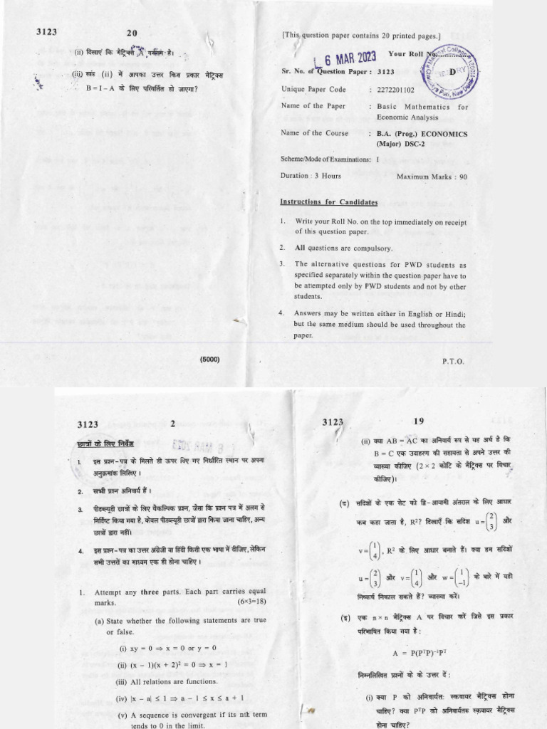 Basic Mathematics For Economic Analysis | PDF