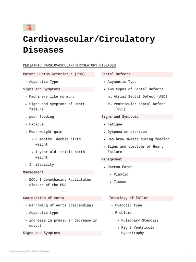 CardiovascularCirculatory Diseases 241028 000216 | PDF | Congenital ...