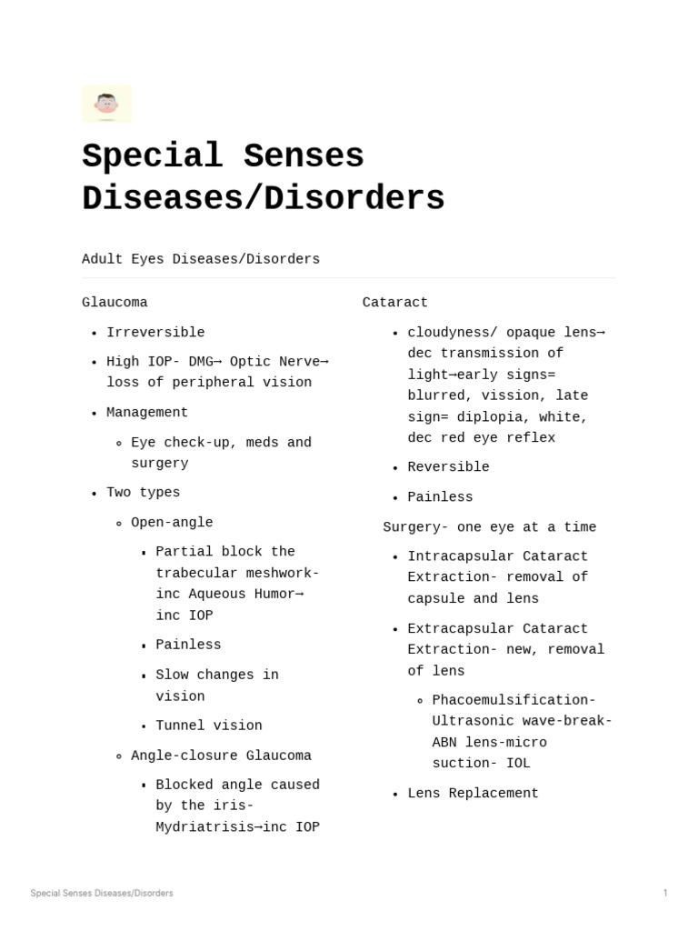 Special Senses DiseasesDisorders 241028 000237 | PDF | Glaucoma ...