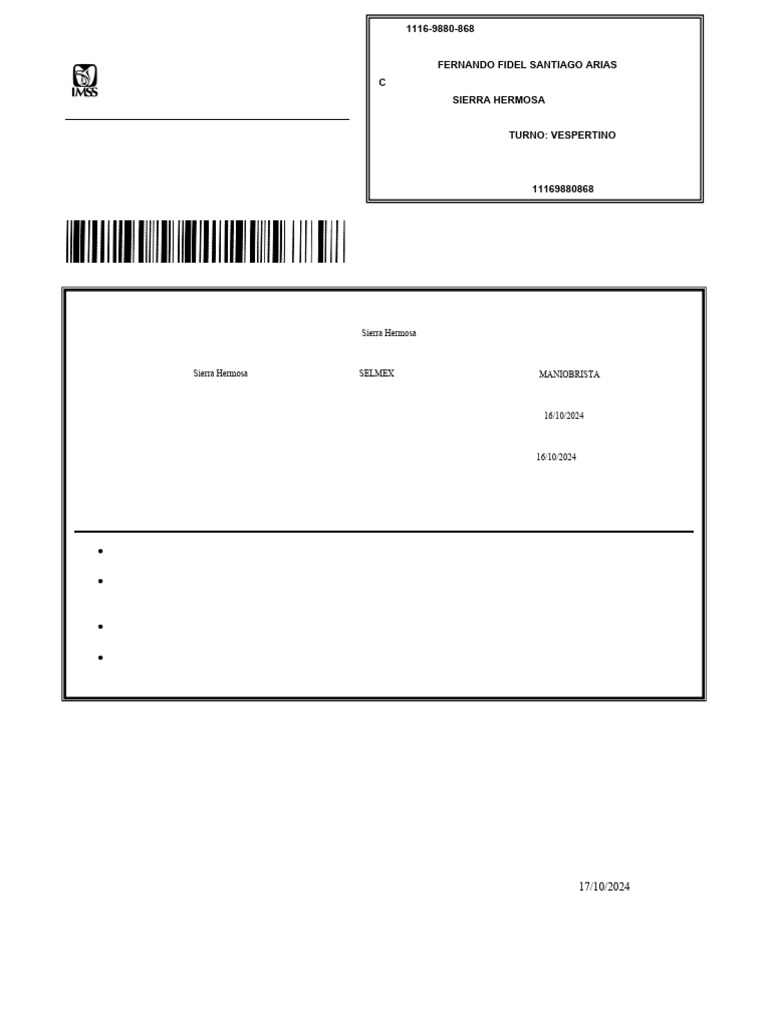 pdfcoffee.com_justificante-incapacidad-imss-5-pdf-free copy | PDF | Cuidado de la salud | Medicina