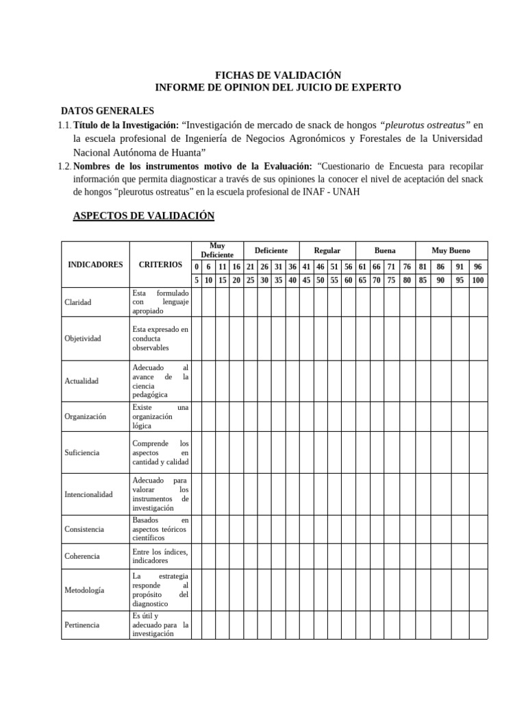 Ficb Bbas de Validación Bgpiociñv | PDF