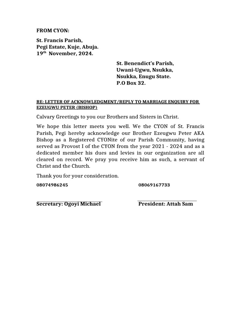 Cyon Letter | PDF