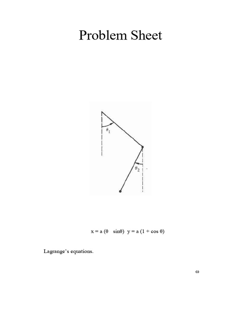 Problem Sheet 1 | PDF