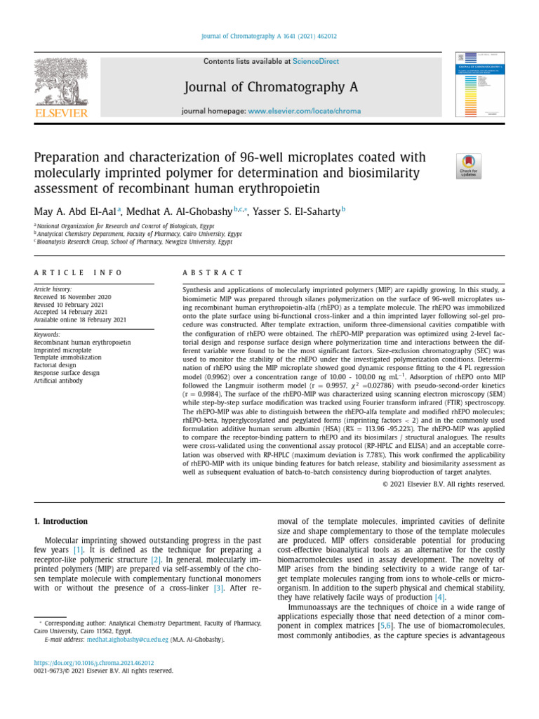 2021 - MIP Biosimilarity Assessment | PDF | High Performance Liquid ...