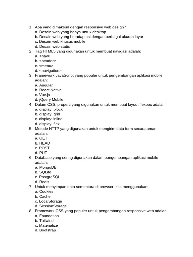 Soal Ujian PWPB Kelas 12 | PDF