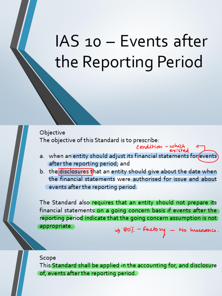 IAS 10 - Events after the Reporting Period | PDF | Going Concern | International Financial ...