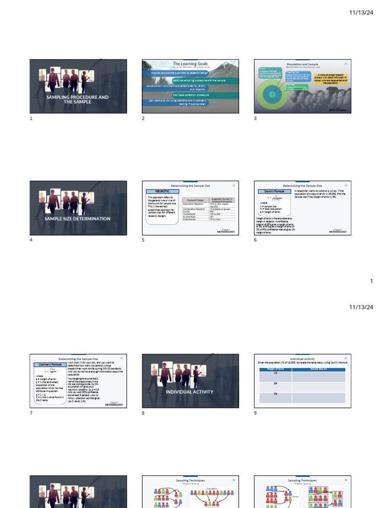 Sampling Procedure and the Sample Handout | PDF | Sampling (Statistics ...
