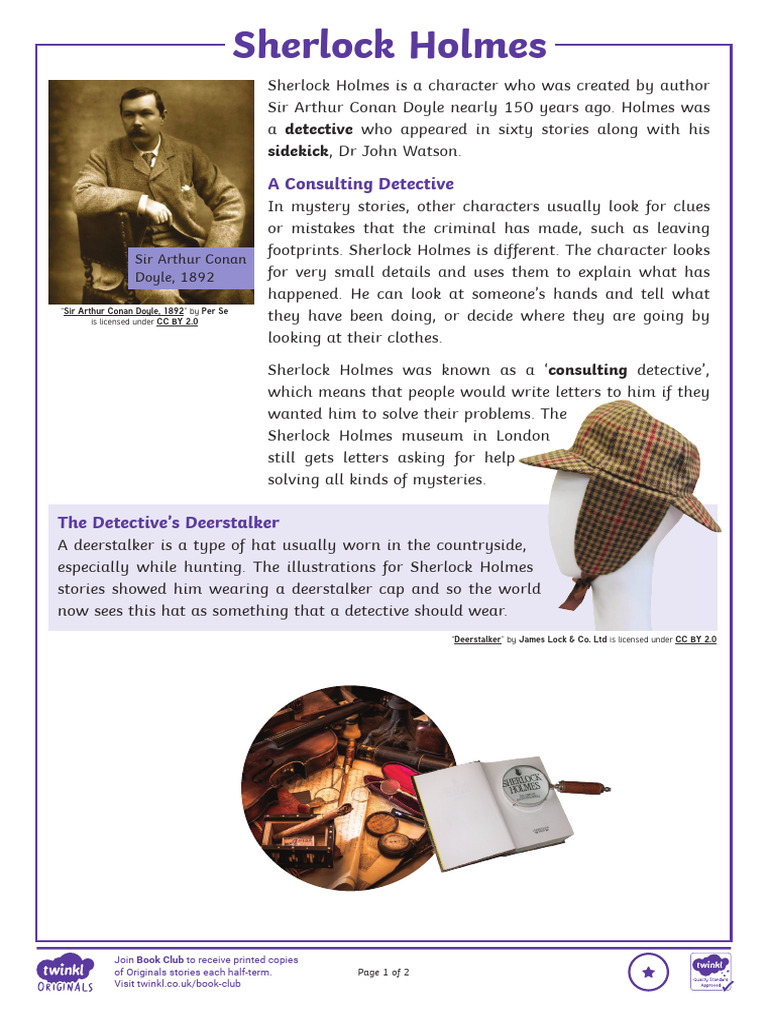 T e 1628078437 Sherlock Holmes Non Fiction Lks2 Reading Comprehension ...