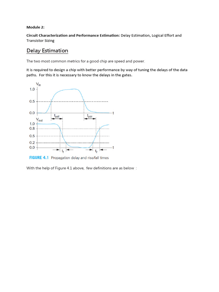 Vlsi Design Module 2 Circuit Characterization And Performance