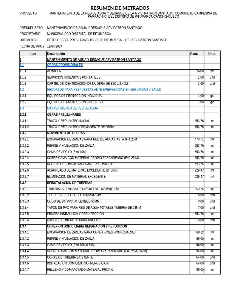 Metrados General | PDF | Ingeniero civil | Arquitectura