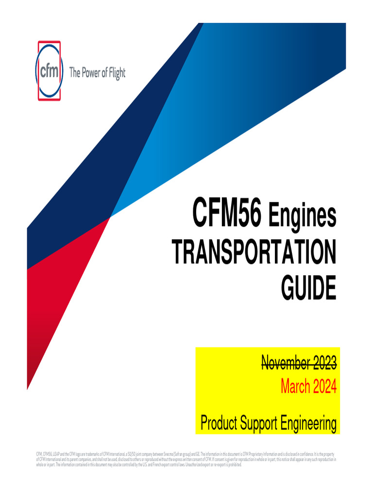 CFM56 Engines Transportation Guide 2024 | PDF | Cargo | Truck